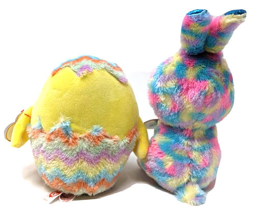 Ty Beanie Boos 2023 Easter Set 6" HOPS (Bunny Rabbit) CORWIN (Chick in ...