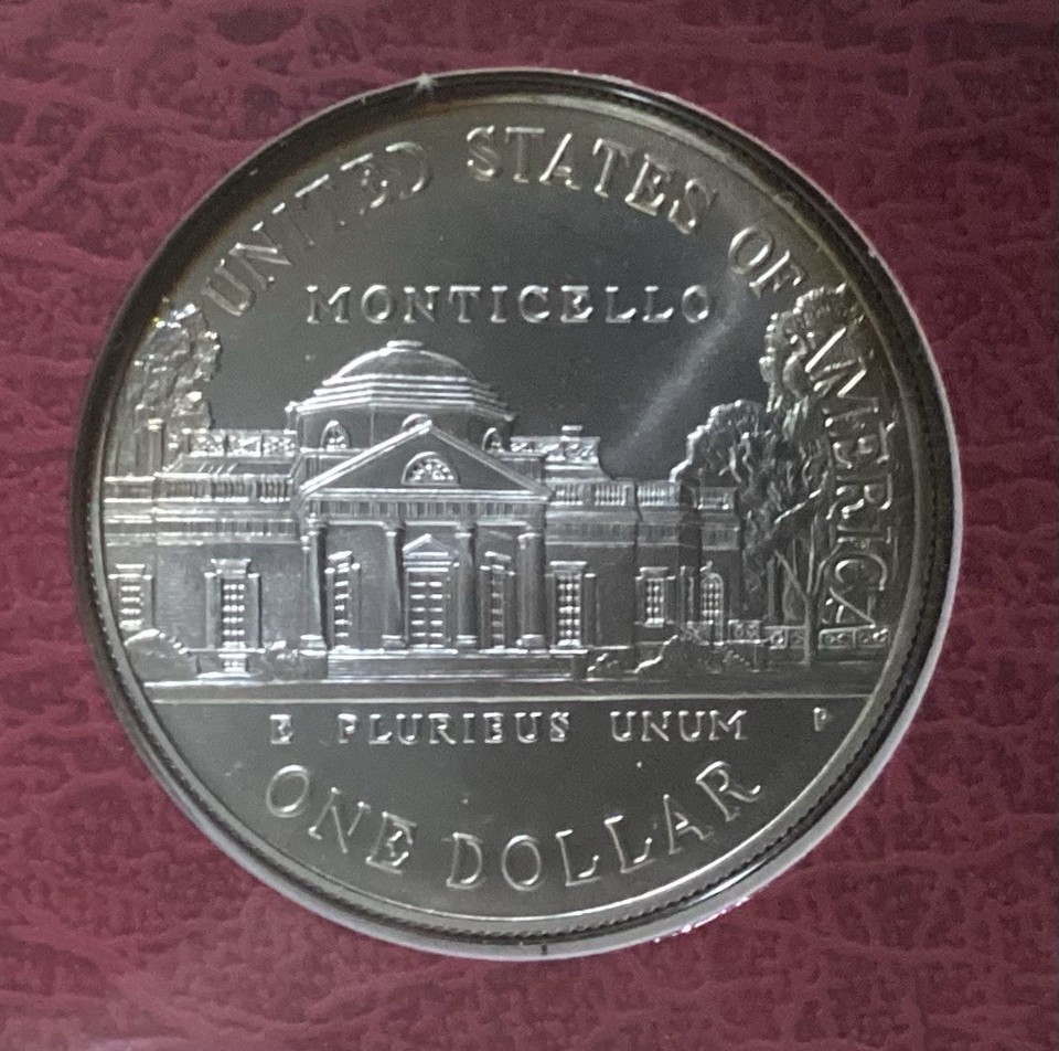 1993 Thomas Jefferson Coin and Currency Set, 90% Silver Dollar, Free ...