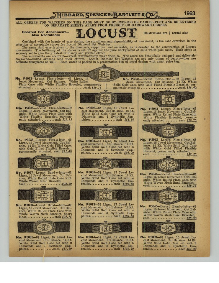 1929 PAPER AD Locust Brand Wrist Watch 15 Jewel | eBay