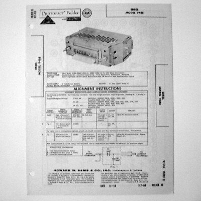 Edsel Model 94BE Auto Car Automobile Radio - SAMS Photofact ™ 1959 ...