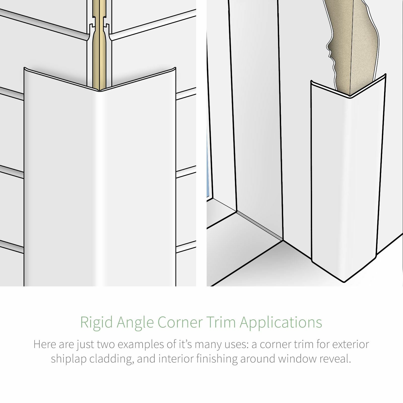 uPVC Plastic Angle Corner Trim 90 Degree Rigid PVC Joint Cover L Shaped ...