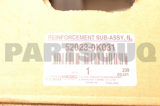 52023-0k031 Toyota Reinforcement Subas 520230K031 Genuine OEM Part for ...