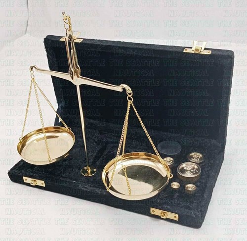 Brass Weighing Scale With Box Balance Justice Law Scale Home Decoration ...