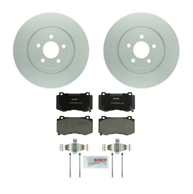 Bosch 2 Front Vented Rotors 345mm & Semi-Met Disc Brake Pads Kit For ...