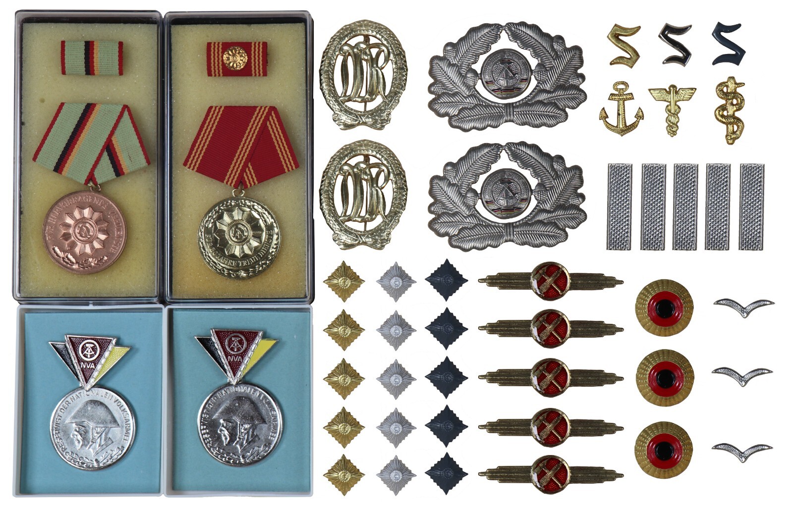 East German Army Insignia Lot NVA DDR Military Medals Awards Pins ...
