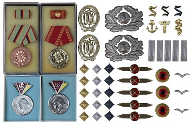 East German Army Insignia Lot NVA DDR Military Medals Awards Pins ...