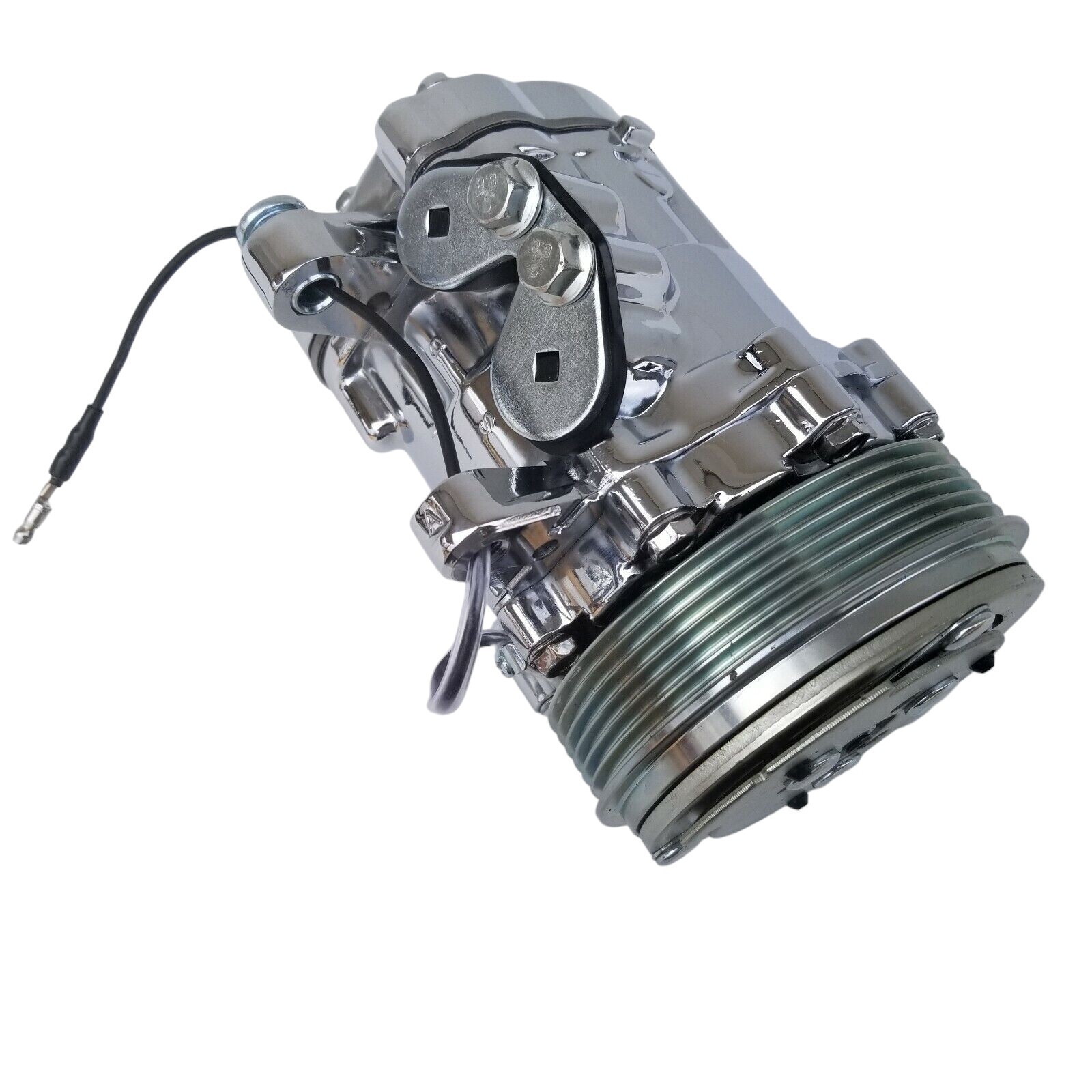 Chrome Mini Sanden SD7 7176 Style AC Compressor R134 Serpentine With ...