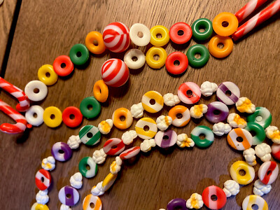 Vintage Blow Mold Candy Garland Lifesavers Candy Canes Popcorn 2 ...