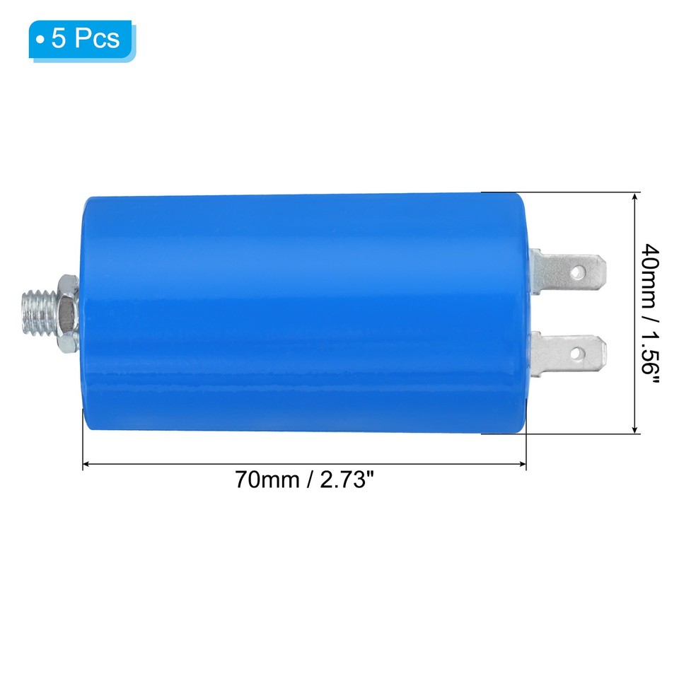 CBB60 15uf Running Capacitor,5Pcs AC250V 4Pin Cylinder Bottom with ...