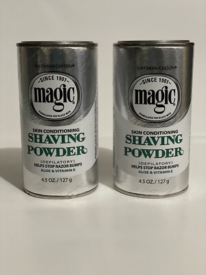 Magic Skin Conditioning Shaving Powder 4.5oz (2 Pack) Depilatory Stop ...