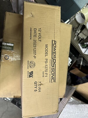 Powersonic PS-1270 F1 12V / 7 Amp Sealed Lead Acid Battery - Pack of 5 ...