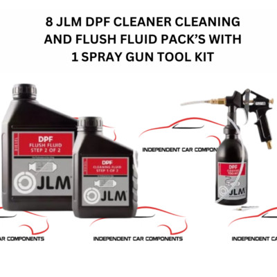 8 JLM DPF CLEANER CLEANING AND FLUSH FLUID PACK’S WITH 1 SPRAY GUN TOOL ...