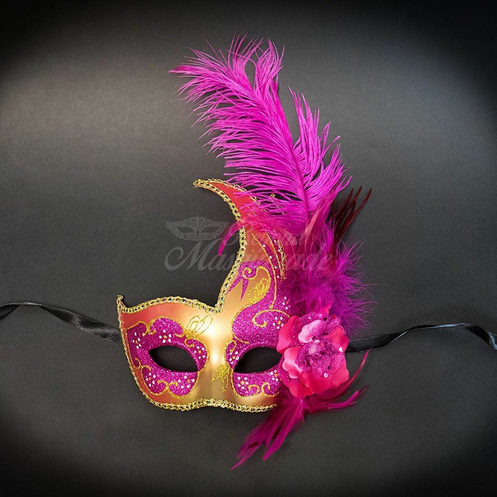 Pink Masquerade Mask Designs Pink & Pearls