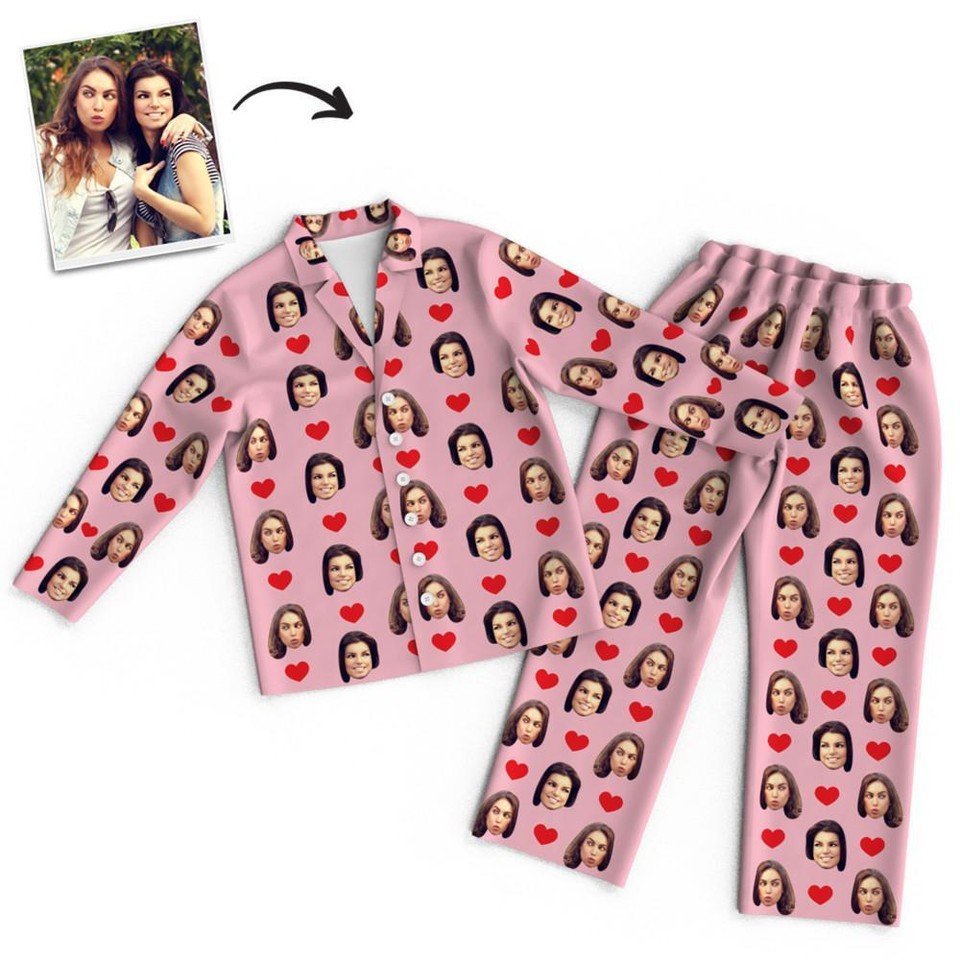 Custom Face Pyjamas Couple Face Personalised Long Sleeve Winter - AU ...