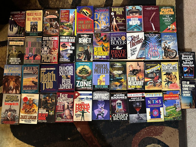Lot 42 VINTAGE paperback books NBS-B MISC7 (UNREAD) WESTERN ACTION ETC ...