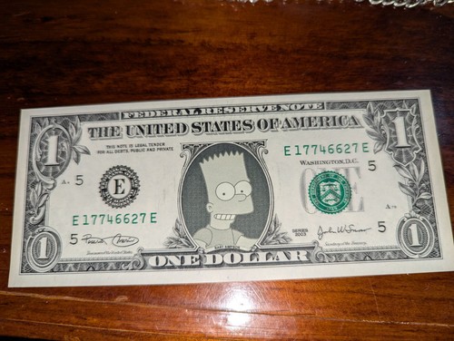 Bart Simpson US Dollar Funny Money Cartoon Character Sticker | eBay