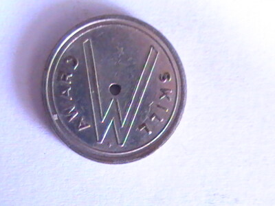GAME TOKEN "M" OR "W" SKILLS AWARD STAR SMALL HOLE NO CASH OR TRADE ...
