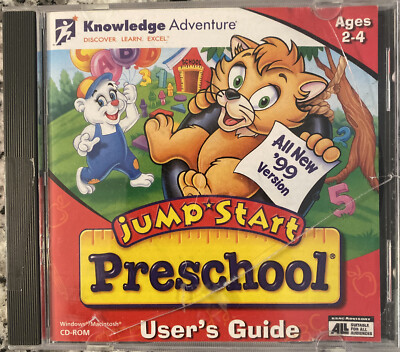 Jump Start Preschool CD-ROM Knowledge Adventure Ages 2-4 Win Mac 1998 ...