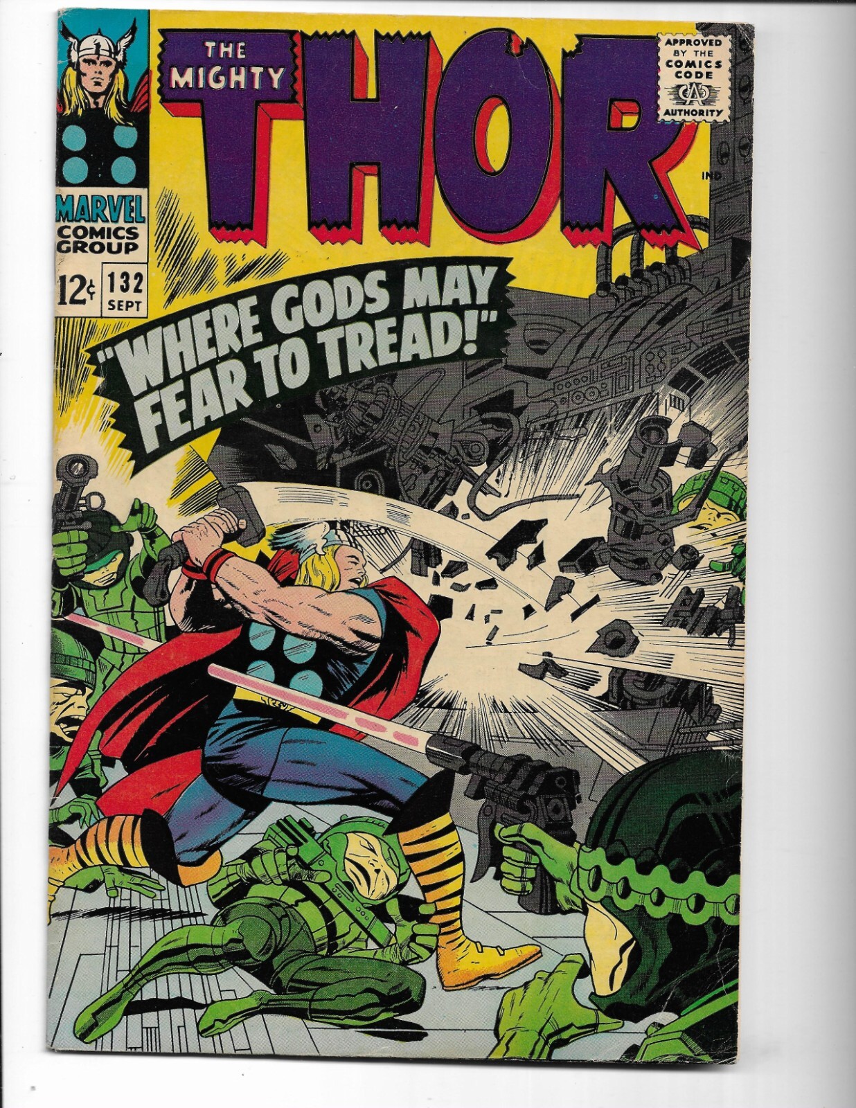 THOR 132 - F- 5.5 - 1ST SIR PORGA - 1ST APPEARANCE OF EGO - JANE FOSTER ...