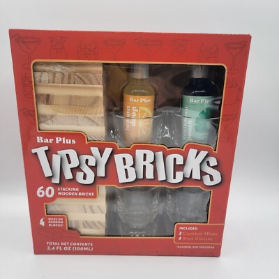 Tipsy Bricks Tumbling Tower Stacking Drinking Game ~ Wooden Bricks ...