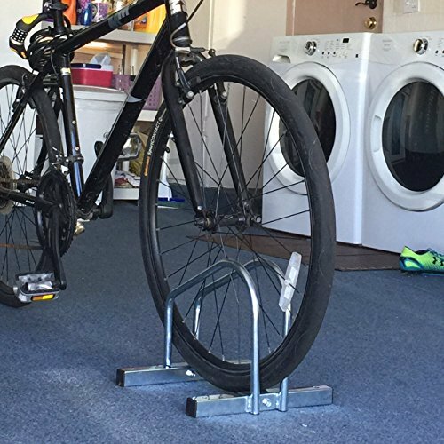 Floor Stationary One Bike Wheel Rack, Indoor – Outdoor Bike Stand Parking Silver | eBay