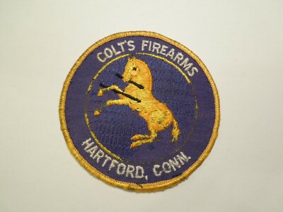 Vintage Colt's Firearms Hartford, Conn. Horse Illustration Logo Patch ...