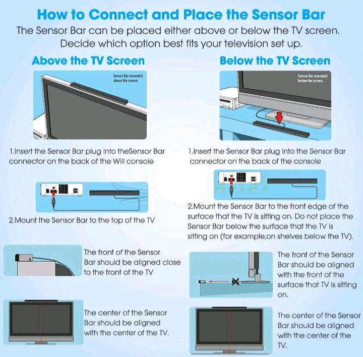 Wired Remote Motion Sensor Bar IR Infrared Ray Inductor for Nintendo ...