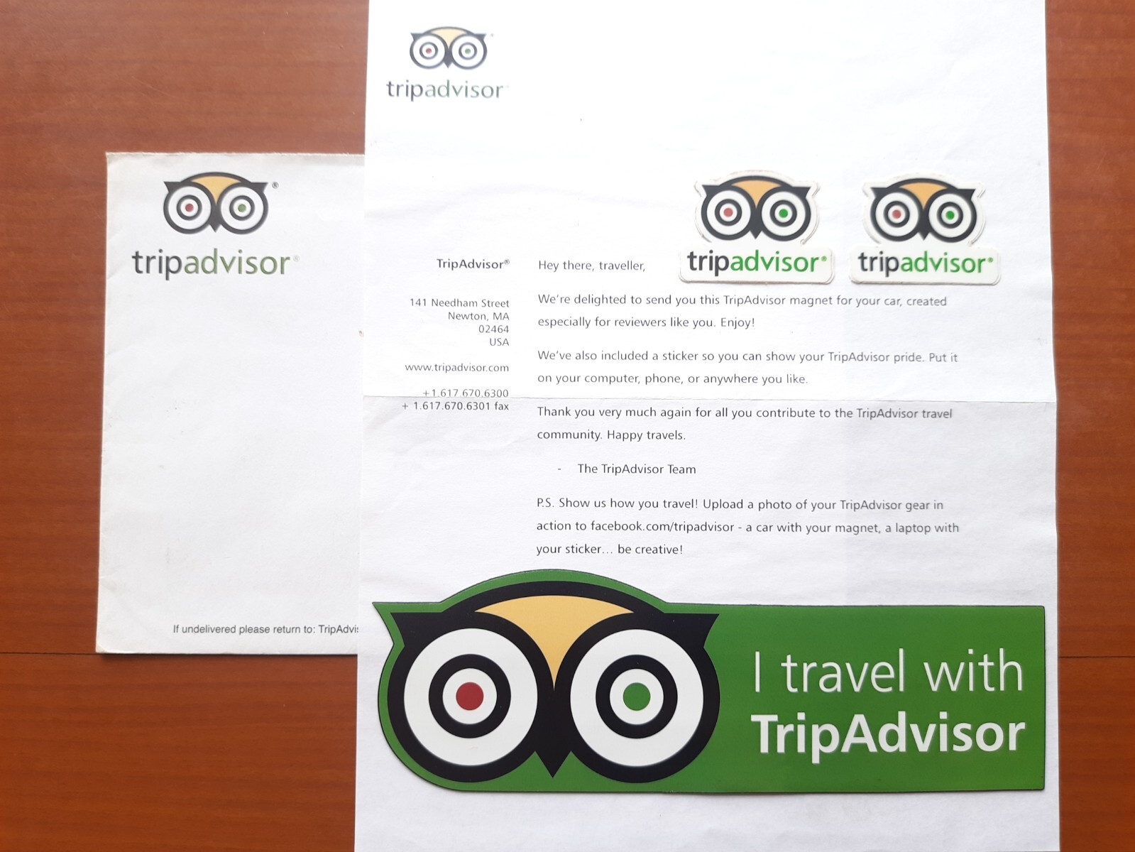 TripAdvisor Car Or Refrigerator Magnet 2 Stickers Original Letter and ...