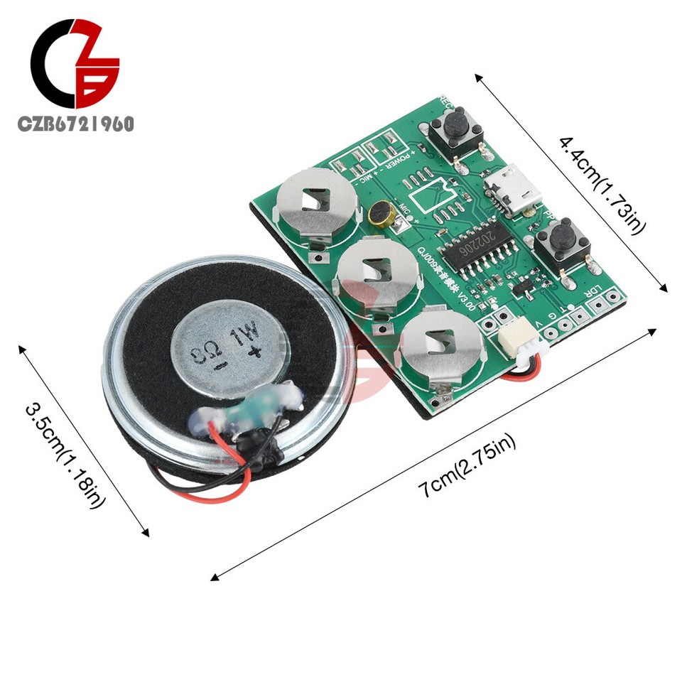 1-10pcs 100S Greeting Card DIY Recordable Voice Chip Music Box Sound ...