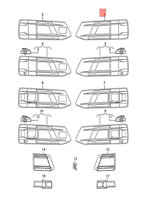 AIR GUIDE GRILLE ANTHRACITE/ DARK CHROME HIGH GLOSS 4M0807681PEFA NO🇺🇸 ...
