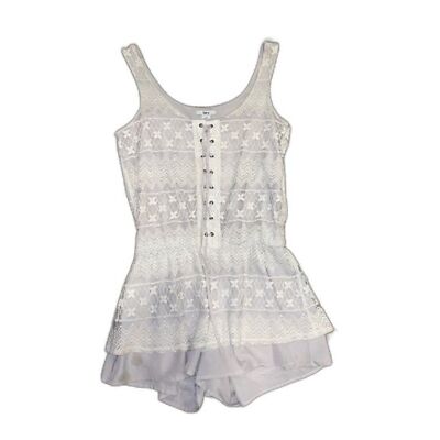 Bar III Lace Up Lace Shorts Romper Size Medium | eBay