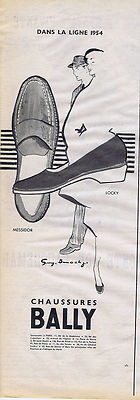 PUBLICITE ADVERTISING 084 1953 BALLY chaussures par Guy Demachy | eBay