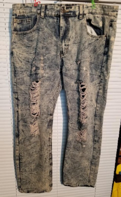 Red Ape Extreme Acid Stone Washed Distressed Jeans Men’s Size 40X32 | eBay