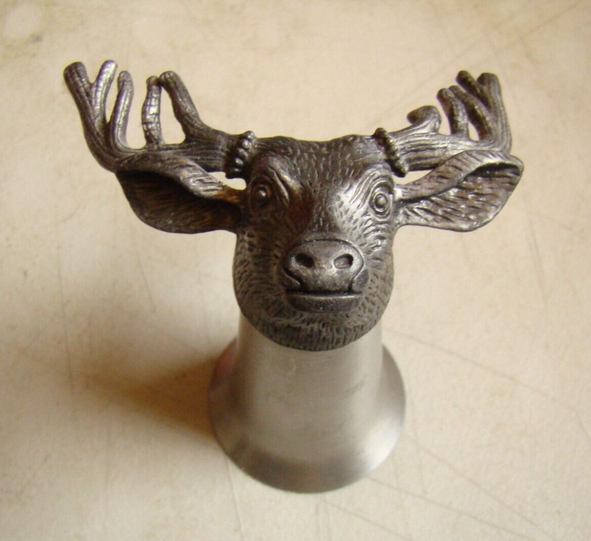JAGERMEISTER Buck Stag Deer Head Shot Glass Elk Shooter Pewter ...