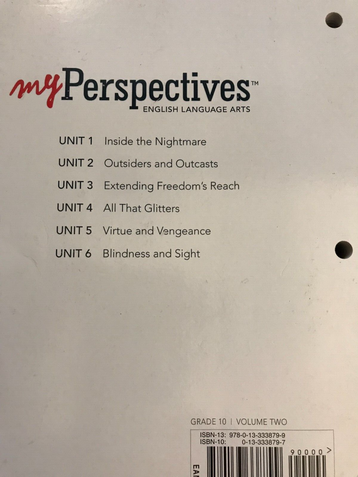 My Perspective English Language Arts Grade 10 Volume One and Two | eBay