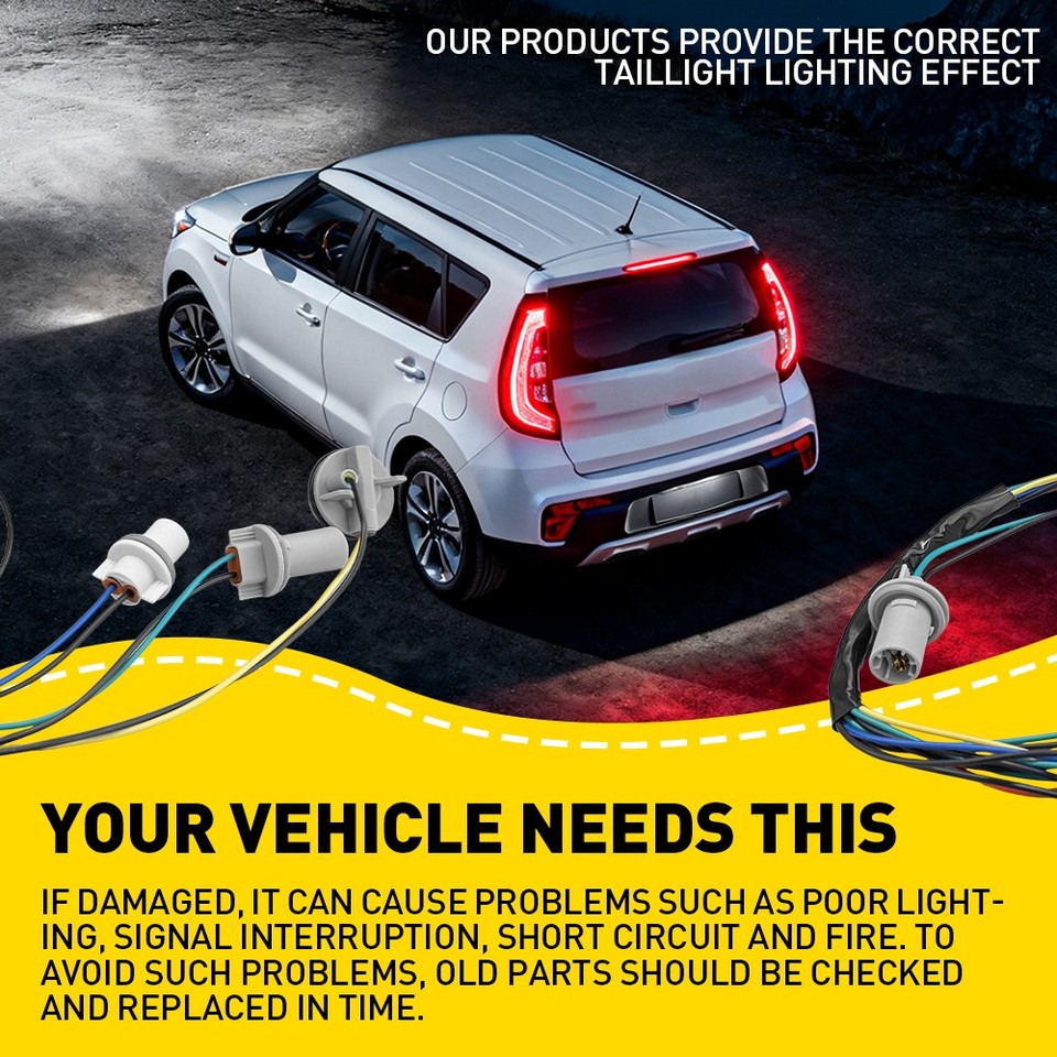 For 2013-2019 Kia L+R Soul Rear 2x Light Tail Harness Wiring 92450 ...