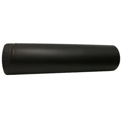 6 Inch Black Stove Pipe Snap-Lock Design Single Wall Steel 24-Gauge New ...