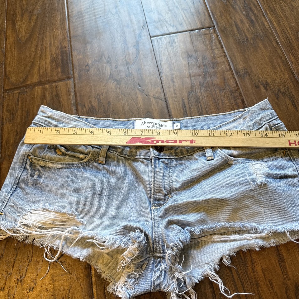 Abercrombie & Fitch Low Rise Micro Mini Denim Cutoff Shorts Women’s 2 ...