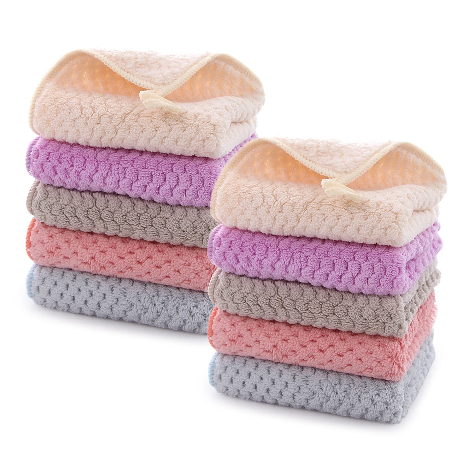 10 Pack Small Hand Towels with Hanging Loop Absorbent Fast Drying for ...