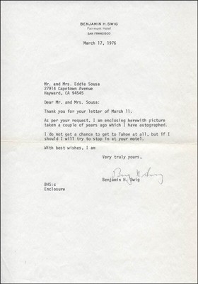 BENJAMIN H. SWIG - COLLECTION WITH RICHARD L. SWIG | eBay