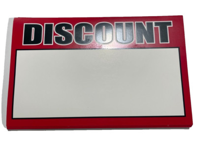 Discount Shelf Signs Retail Price Cards-Coated Card Stock-11"W x 7"H ...