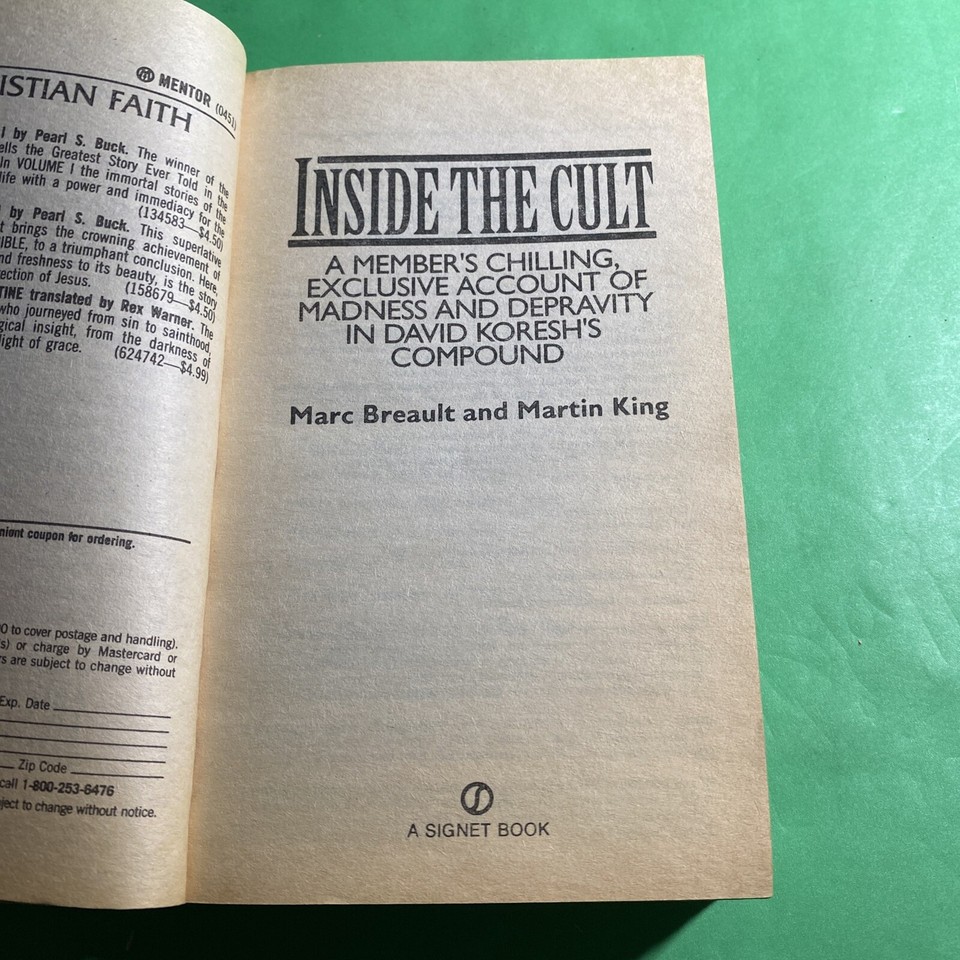 True Crime Paperback: Inside the Cult, 1st Ed. - Marc Breault (6) / FAB ...
