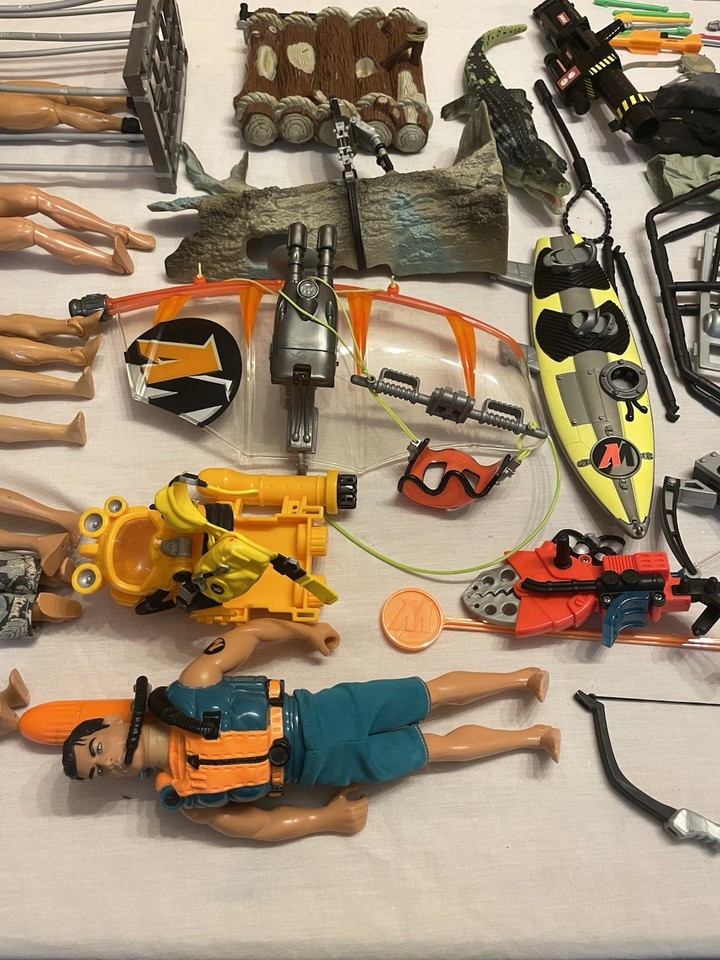 Huge Action Man Job Lot Action Figures Guns Clothes WindSurf ...