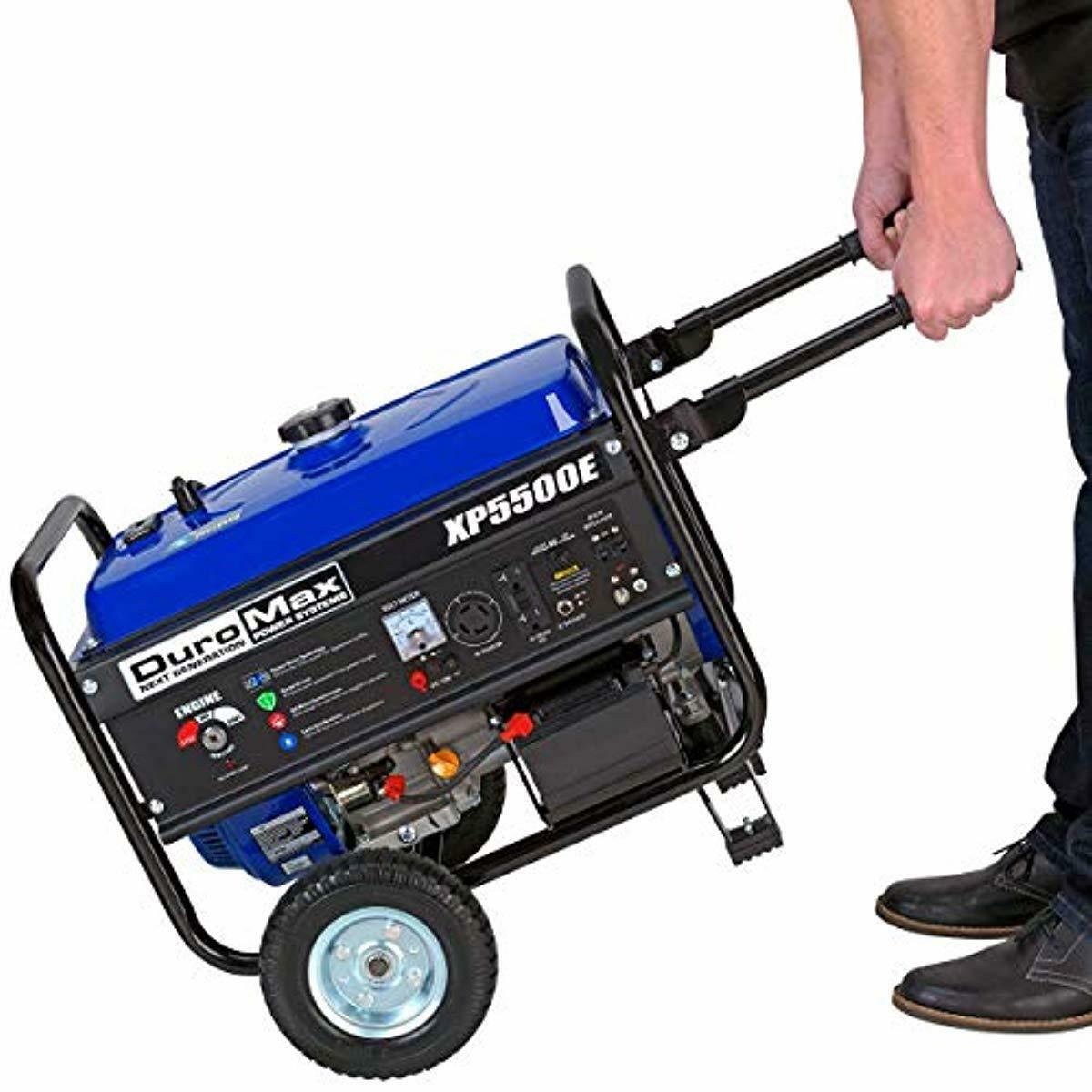 DuroMax 5,500-W 7.5HP Portable Gas Powered Electric Start Generator w ...