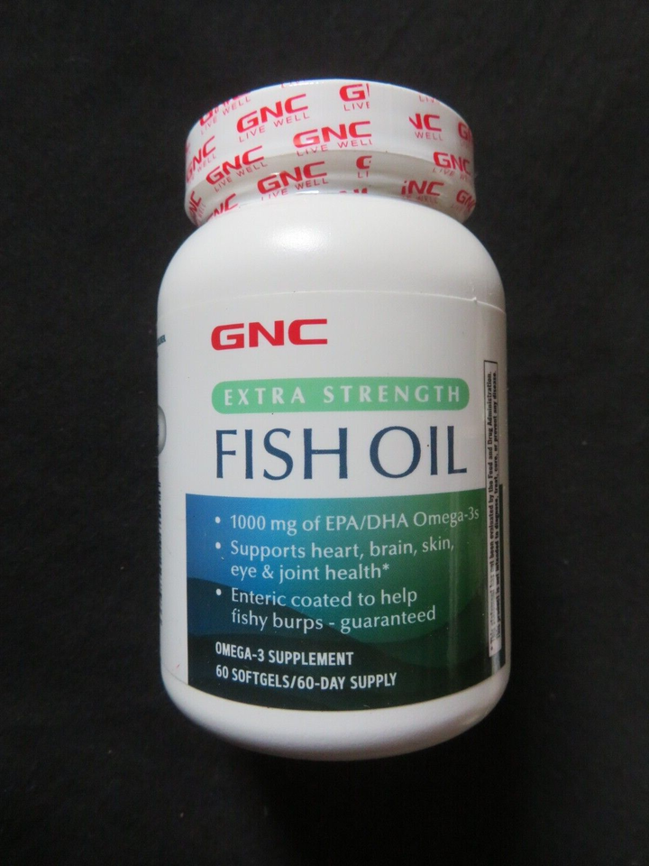 (2) GNC Extra Strength Fish Oil 60 Softgels Each Lemon 1000 mg EPA/DHA ...