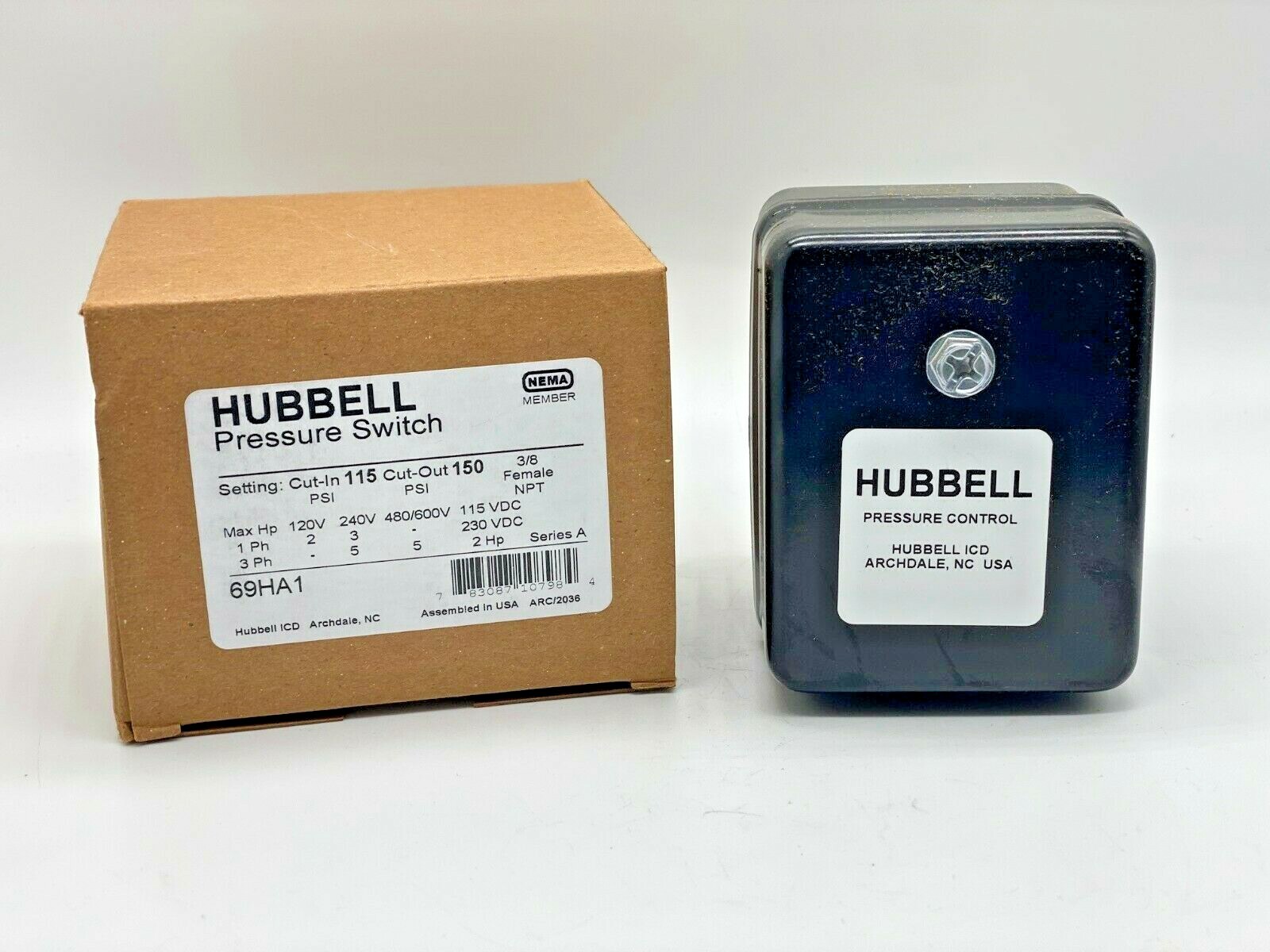 Buy Hubbell 115/250 PSI Pressure Switch Compressor (69HA1) online | eBay