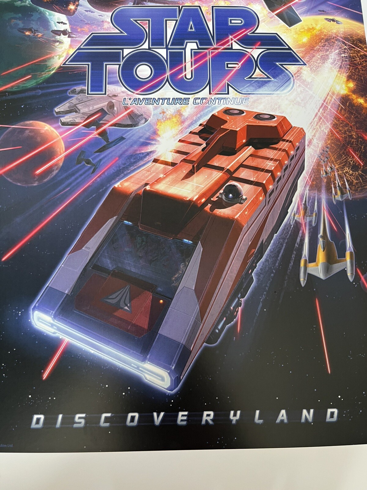 Star Tours Poster Authentic Disney Star Wars Euro Disneyland Paris ...