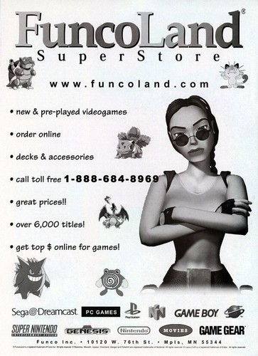 Tomb Raider PS1 FuncoLand Original 1997 Ad Authentic Video Game Promo ...