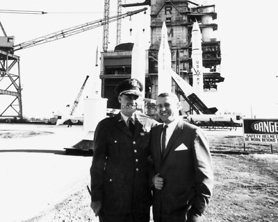 WERNHER VON BRAUN WITH COMMANDING GENERAL J.B. MEDARIS 8X10 NASA PHOTO ...
