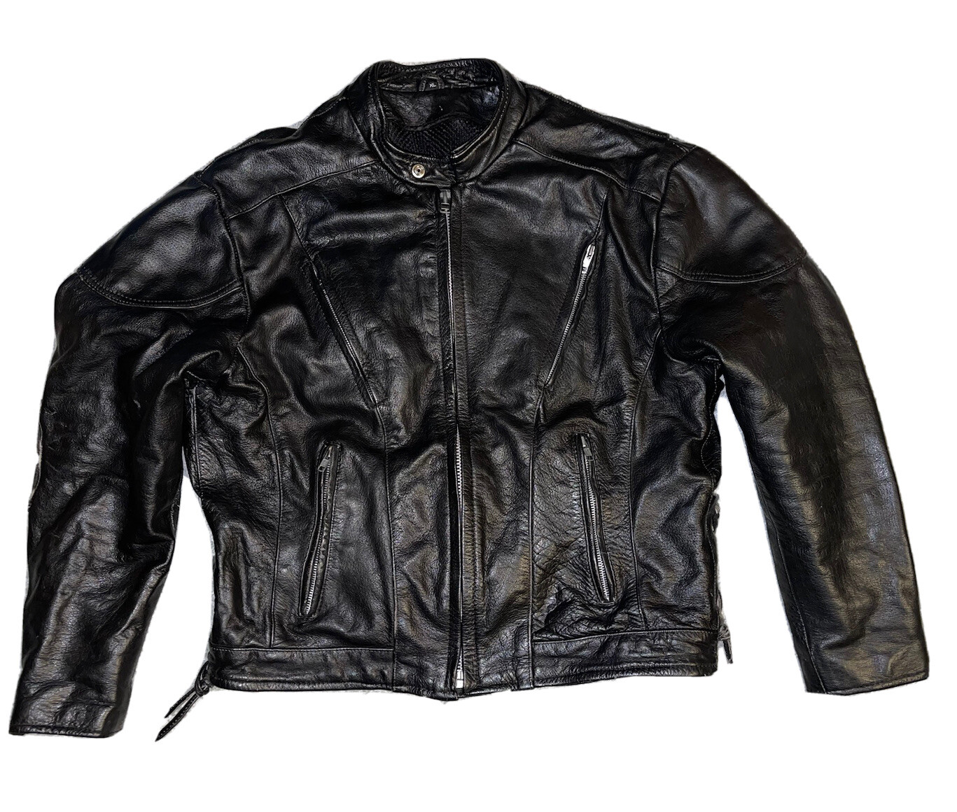 Vintage Heavy 80s Interstate Leather Jacket Black Caf… - Gem